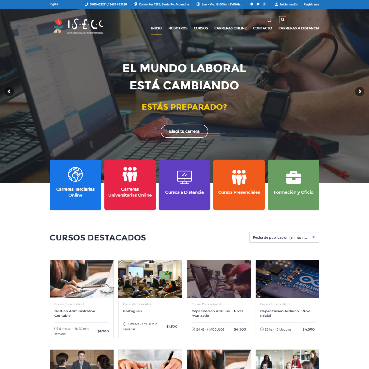 Diseño Web Plataforma “Instituto Isecc” | Webnova Diseño Web a Medida